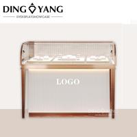 China Fashion Beautiful Wooden Glass Jewellery Counter With Low Power Consumption Lights for sale
