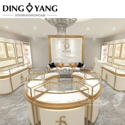 China Brushed Stainless Steel Jewelry Shop Interior Design With Custom Color Size for sale