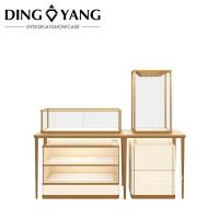 China Modern Glass Stainless Steel Fashionable Jewelry Showcase No Installation With Led Light for sale