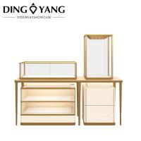 China Modern Glass Stainless Steel Fashionable Jewelry Showcase No Installation With Led Light for sale