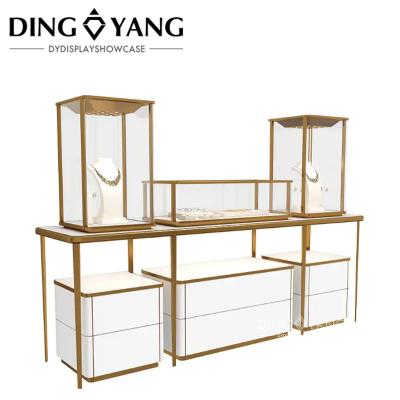 China Modern Fashion Style Glass Luxury Upscale Jewellery Shop Showcase With Low Power Consumption Lights for sale