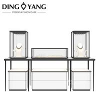 China Modern Fashion Glass Exhibition Jewellery  Counter With Led Lights Output Voltage 12V for sale