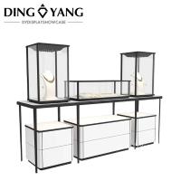 China Modern Fashion Glass Exhibition Jewellery  Counter With Led Lights Output Voltage 12V for sale