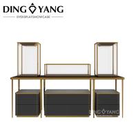 China Modern Fashion Glass Exhibition Jewellery Showcase Jewellery Counter With Led Lights for sale