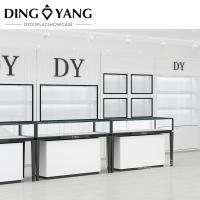 China Custom Modern Fashion Style Black White Jewellery Showcase Cabinets No Installation for sale