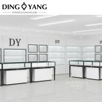 China Custom Modern Fashion Style Black White Jewellery Showcase Cabinets No Installation for sale