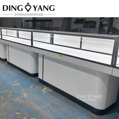 China Custom Modern Fashion Style Black White Wood Jewelry Showcase No Installation for sale