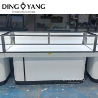 China Custom Modern Fashion Style Black White Wood Jewelry Showcase No Installation for sale