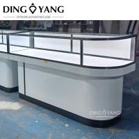 China Custom Modern Fashion Style Black White Wood Jewelry Showcase No Installation for sale