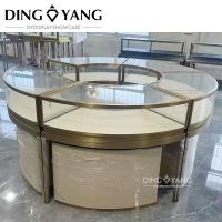 China Modern Round Stainless Steel Showcase For Jewelry Store, No Installation Customization Jewelry Showcase for sale