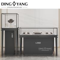 China Standard Black Luxury Jewelry Showcase Display With Low Power Consumption Lights for sale