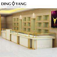 China Simple Fashion Golden Jewellery Display Counter No Installation And Can Be Used Directly for sale