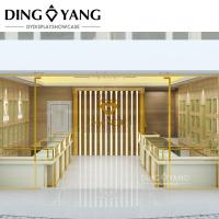 China Simple Fashion Golden Jewellery Display Counter No Installation And Can Be Used Directly for sale