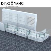 China 2 Layers Modern Jewelry Counter Showcase Silver Stainless Steel Frame With Locking Bottom Cabinet for sale