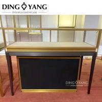 China Golden Black Modern Rectangle Jewelry Showcase With Locking Bottom Cabinet for sale