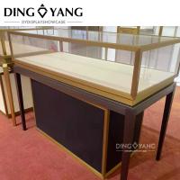 China Golden Black Modern Rectangle Jewelry Showcase With Locking Bottom Cabinet for sale