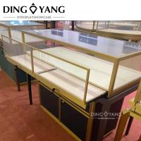 China Golden Black Modern Rectangle Jewelry Showcase With Locking Bottom Cabinet for sale