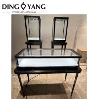 China Simple Modern Black Luxury Jewelry Show Case With Low Power Consumption Lights for sale