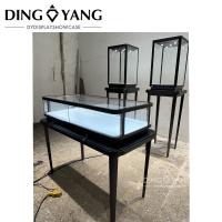 China Simple Modern Black Luxury Jewelry Show Case With Low Power Consumption Lights for sale