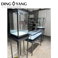 China Simple Modern Black Luxury Jewelry Show Case With Low Power Consumption Lights for sale