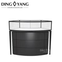 China High End Black Round Jewelry Display Cases For Retail Stores No Installation With LED Lights for sale