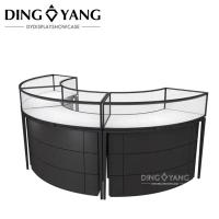 China High End Black Round Jewelry Display Cases For Retail Stores No Installation With LED Lights for sale