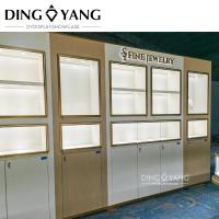 China Modern Fashion Style Wooden Jewellery Wall Showcase With Low Power Consumption Led for sale