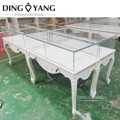 China Custom Full White European Style Wood Jewelry Showcase No Installation And Can Be Used Directly for sale