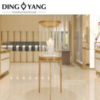China Modern Fashion Style Tall Round Jewelry Display Case No Installation And Can Be Used Directly for sale