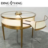 China Fashion Round Jewelry Display Cases, Metal Frame Output Voltage 12 V Used Directly for sale