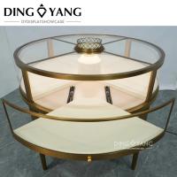 China Fashion Round Jewelry Display Cases, Metal Frame Output Voltage 12 V Used Directly for sale