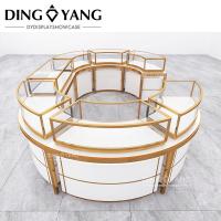 China Manufacturer Custom Made Luxury High End Large Oval Center Island Jewelry Showcases Glass Display Cabinets for sale