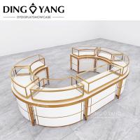 China Manufacturer Custom Made Luxury High End Large Oval Center Island Jewelry Showcases Glass Display Cabinets for sale