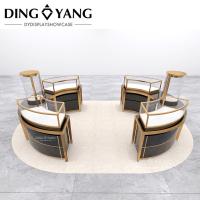 China Professional One-Stop Solution Manufacture Center Island Display Case For Jewelry Semicircle Glass Top Showcases for sale
