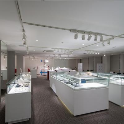 China Lockable Jewelry Display Case with Rear Storage for sale