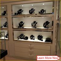 China Modern glossy white commercial jewelry display shelves,wall mount jewelry showcase for sale