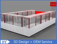China Customize made white wooden tempered glass mobile kiosk for sale for sale
