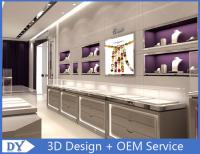 China Customized good quality modern fashion wooden glass jewlery display case with led lights decorated for sale