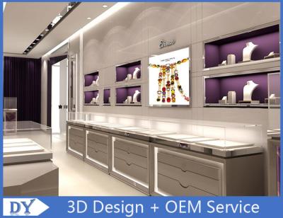 China Customized good quality modern fashion wooden glass jewlery display case with led lights decorated for sale