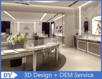 China Customized good quality modern fashion wooden glass jewlery display case with led lights decorated for sale