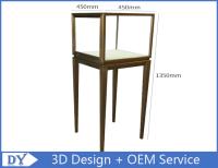 China Manufacturer oem top grade fully assemble  brush stainless steel glass pedestal display stand with lights for sale
