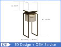 China OEM manufacturing high end stainless steel museum pedestal display case with led spot lights for sale