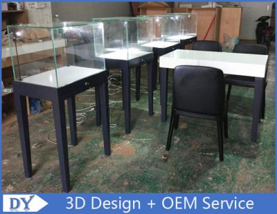 China Wholesale large quantity modern fashion simple wooden gray color exhibition display cases with lock for sale