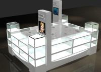 China Watch Custom Mall Kiosk Crystal Glass Combine Wood With LED Spot Lights for sale