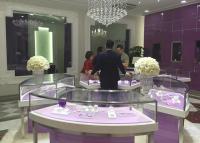 China Contemporary Curved Wooden Jewelry Display Cases Double Open Cabinet Doors With Locks for sale