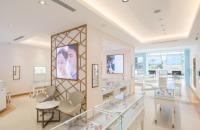 China Perfect Glass Jewelry Display Cases Retail Store Stainless Steel Wooden Material for sale