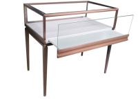 China Simple Jewelry Display Cases / Store Display Cases Antique Copper Glass for sale