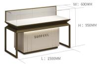 China Nice Commercial Jewellery Display Counter Stainless Steel Combined With Wooden for sale