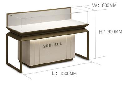 China Nice Commercial Jewellery Display Counter Stainless Steel Combined With Wooden for sale