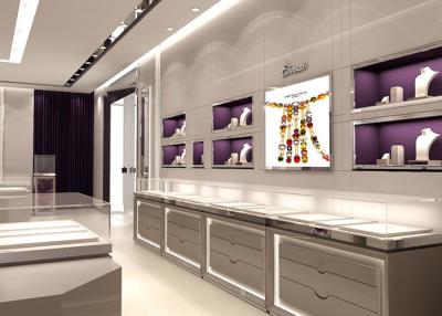 China Contemporary Gray Color Jewelry Display Cases Full Assembly Structure for sale